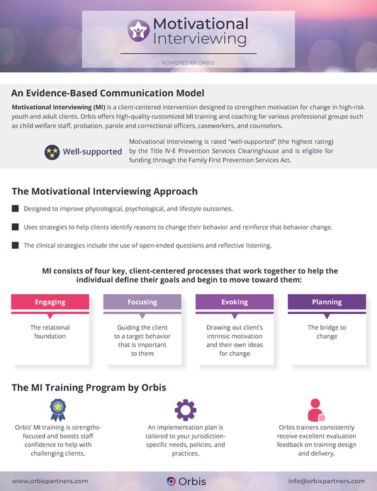 Orbis | Motivational Interviewing Training- Fact Sheet