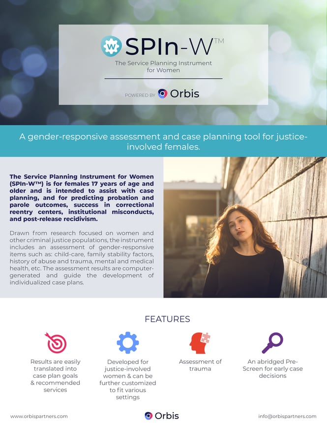 SPIn-W | Risk/Needs Assessment for Women- Brochure