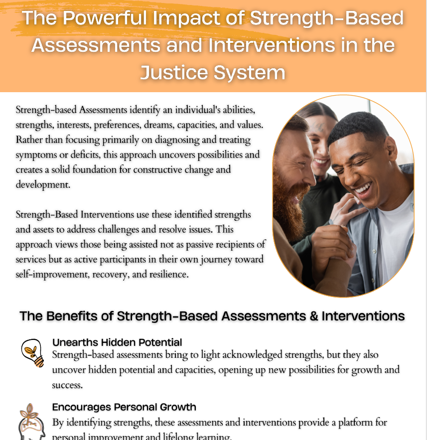 Strength-Based Assessments and Interventions in Justice System
